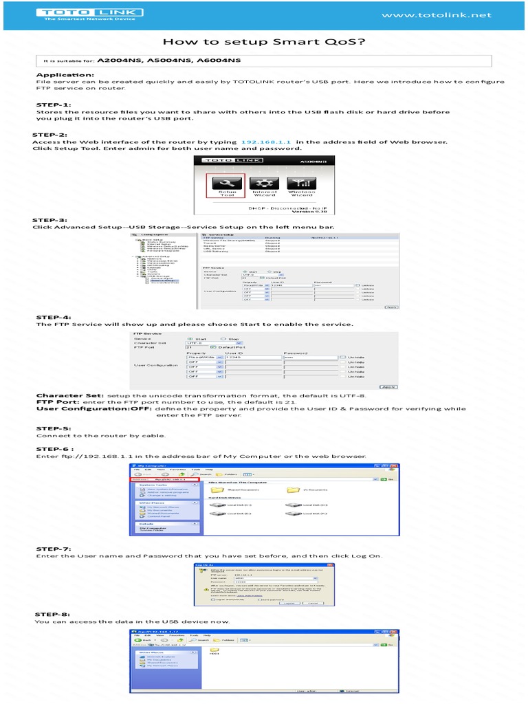 Setup Smart QoS on TOTOLINK Router | PDF