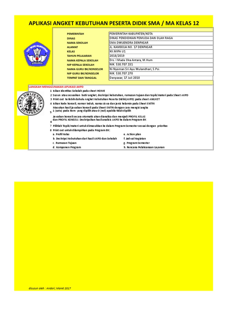 APLIKASI AKPD SMA-MA KLS 12 - Contoh Jadi | PDF