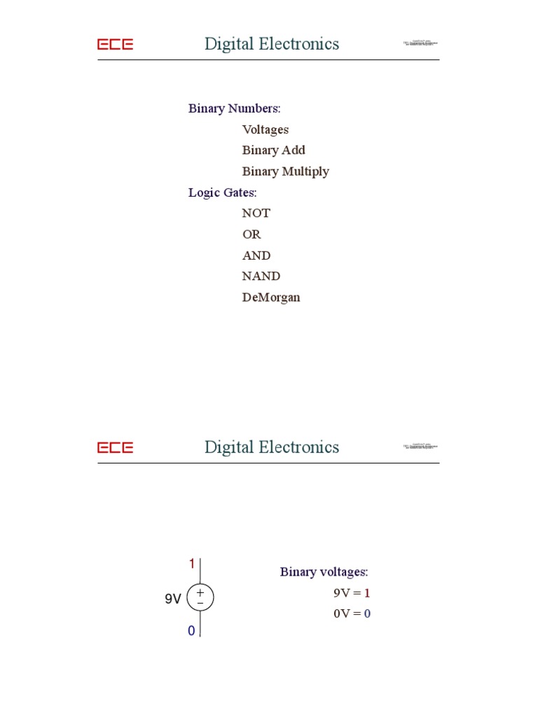 Digital Electronics: Binary Numbers | PDF | Digital Electronics ...