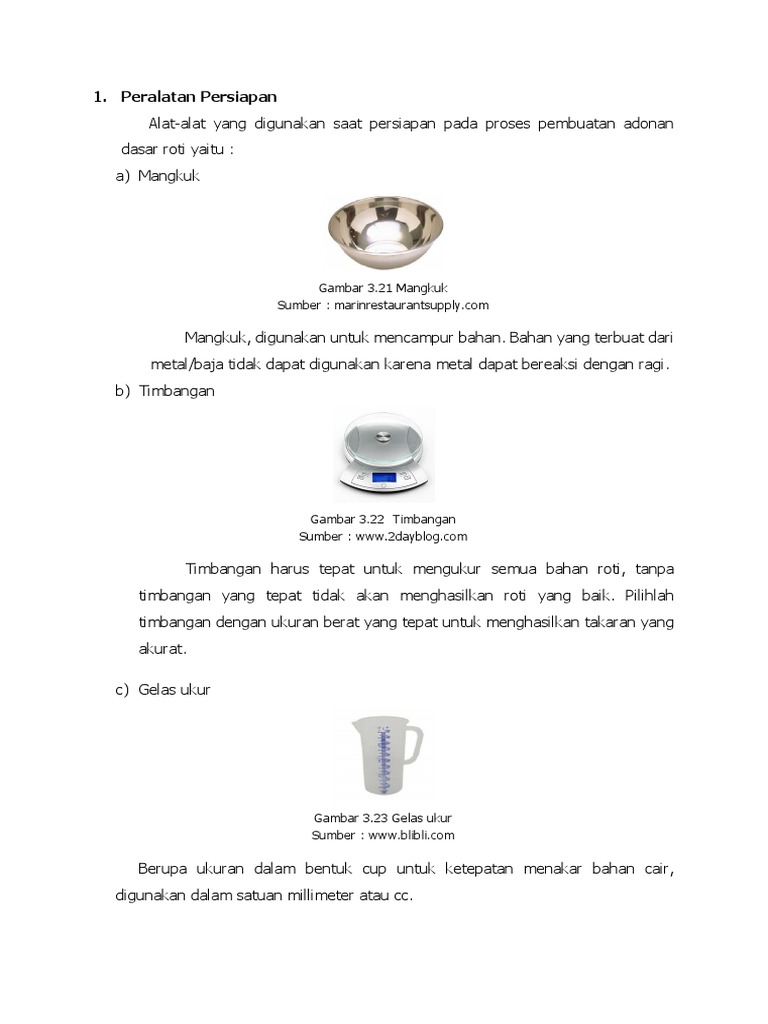 Peralatan Pembuatan Roti PDF | PDF