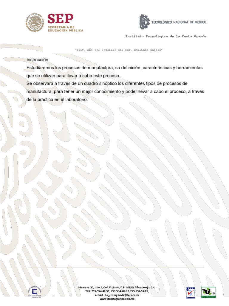 Cuadro Sinoptico Procesos de Manufactura | PDF | Revestimiento | Química