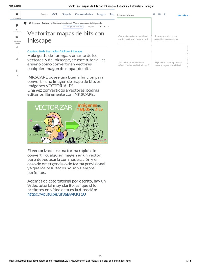 Vectorizar Mapas de Bits Con Inkscape | PDF | Color | Gráficos