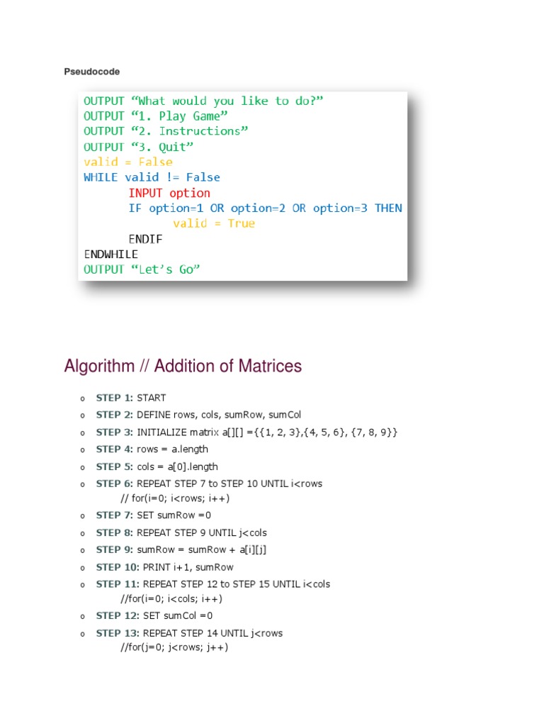 Algorithm Elaine | PDF | Matrix (Mathematics) | Algorithms