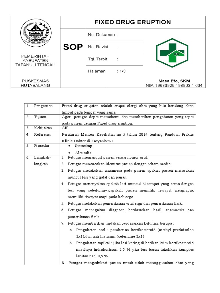 Fixed Drug Eruption | PDF