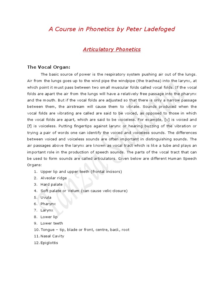 A Course in Phonetics by Peter Ladefoged PDF | PDF | Phonetics | Vowel
