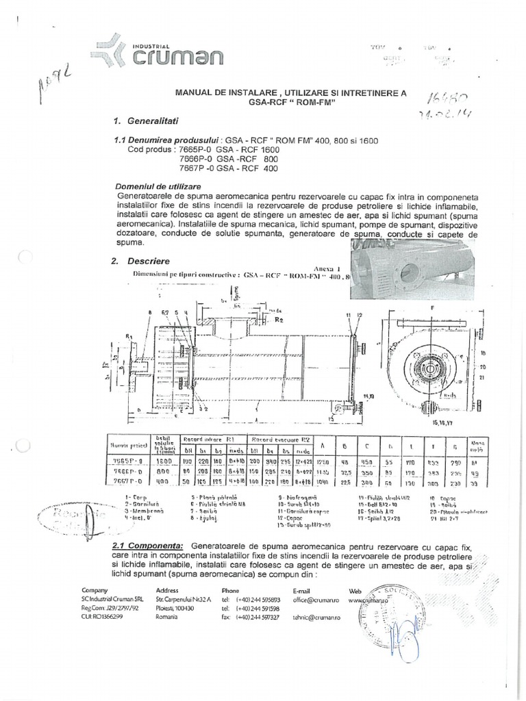 Generator Spuma GSA 400 | PDF