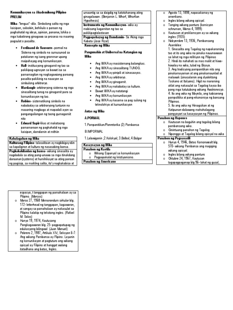 Komunikasyon Sa Akademikong Filipino | PDF