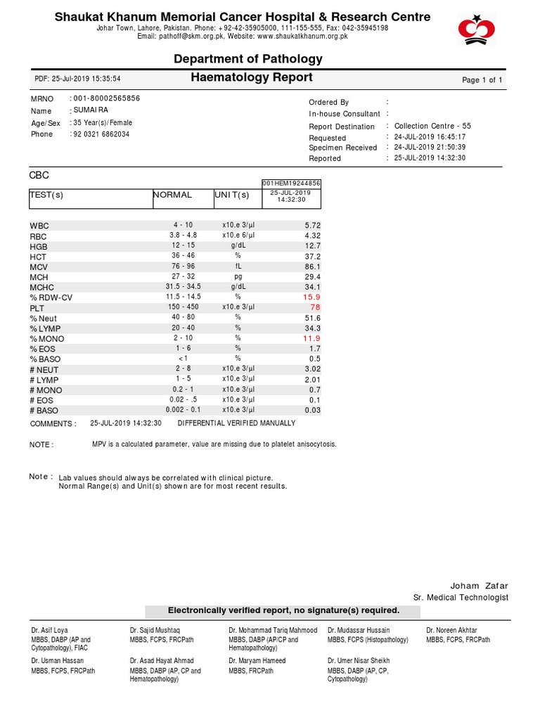 CBC PDF | PDF | Hematology | Blood