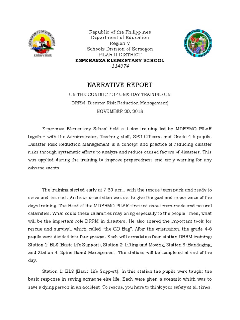 Narrative - DRRM | PDF | Disaster Risk Reduction | Disaster And Accident