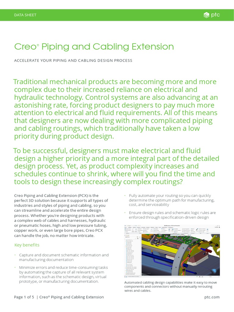Datasheet-Creo Piping and Cabling Extension-En | PDF | Automation | 3 D ...