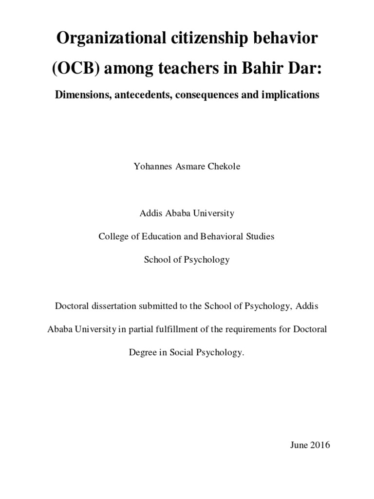 Organizational Citizenship Behavior | PDF | Psychology | Psychological ...