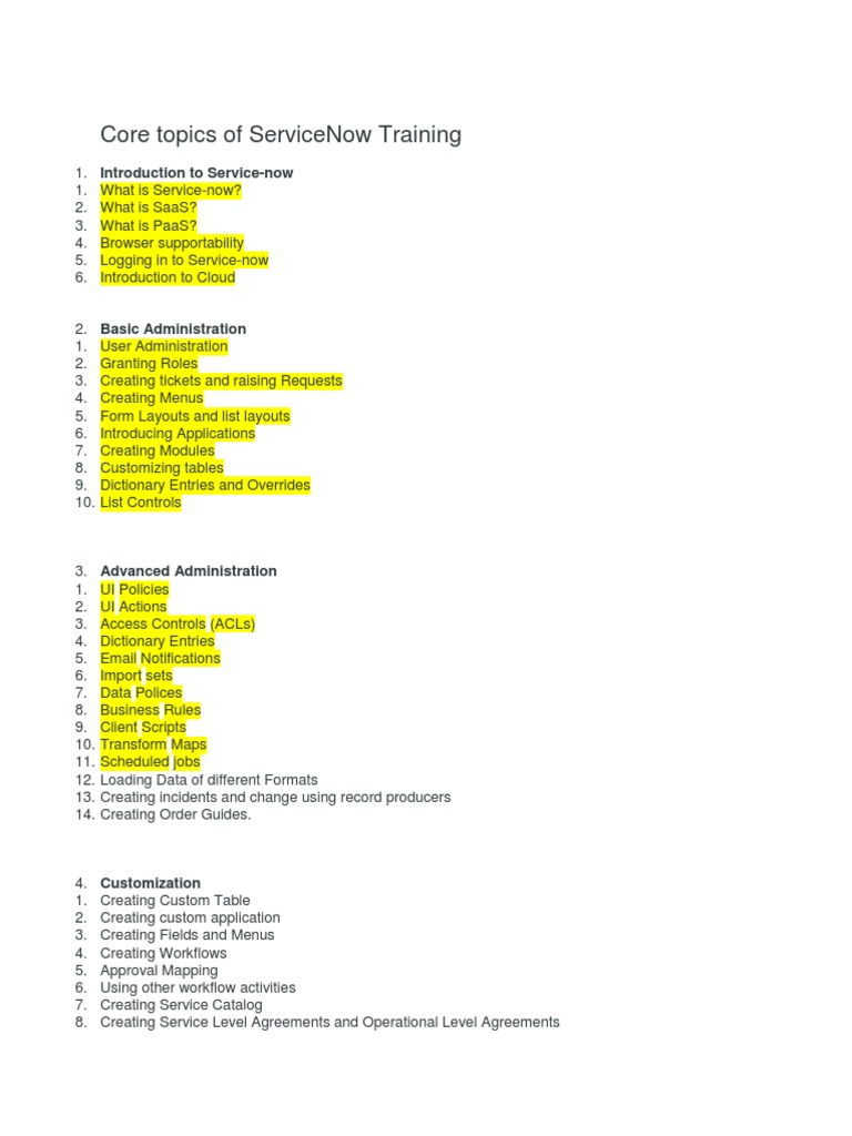 Core Topics For ServiceNow System Administration | PDF | Web Service ...