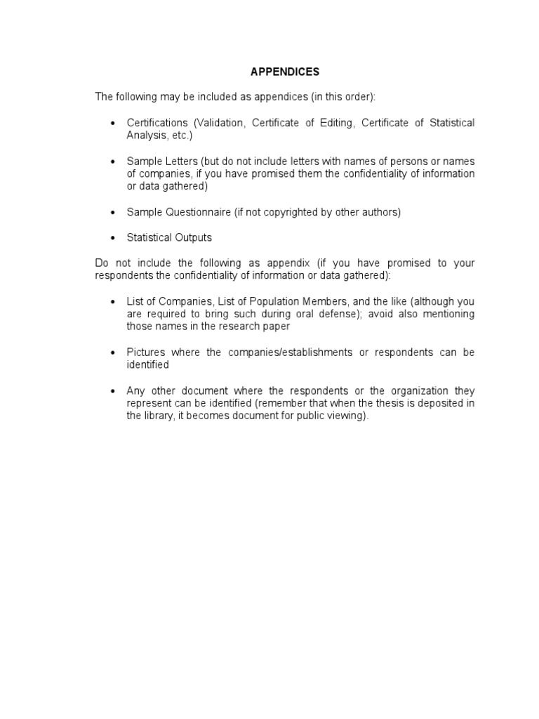 CABEIHM Thesis Format 2018 Appendices CV Guidelines | PDF | Thesis ...