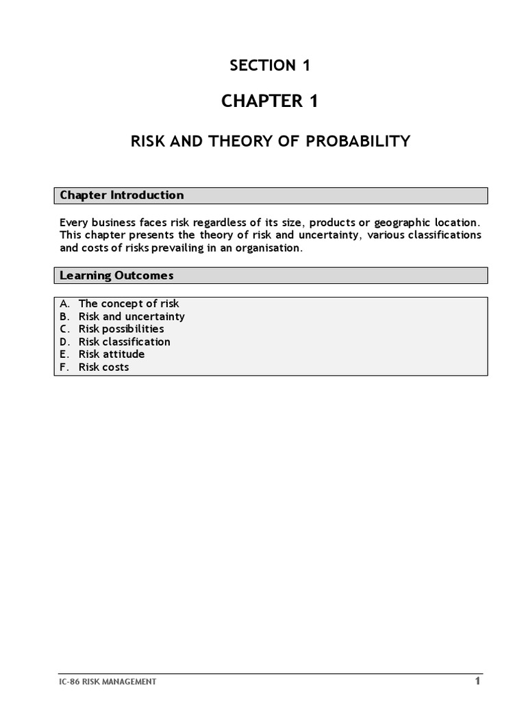Risk and Uncertainty: An Introduction | PDF | Risk Management | Uncertainty