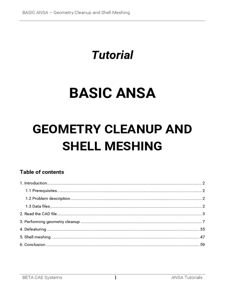 Basic Ansa Tutorials | PDF | Computer Aided Design | Topology