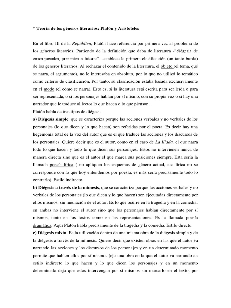 Teoria Generos Literarios | Descargar gratis PDF | Poesía | Autor