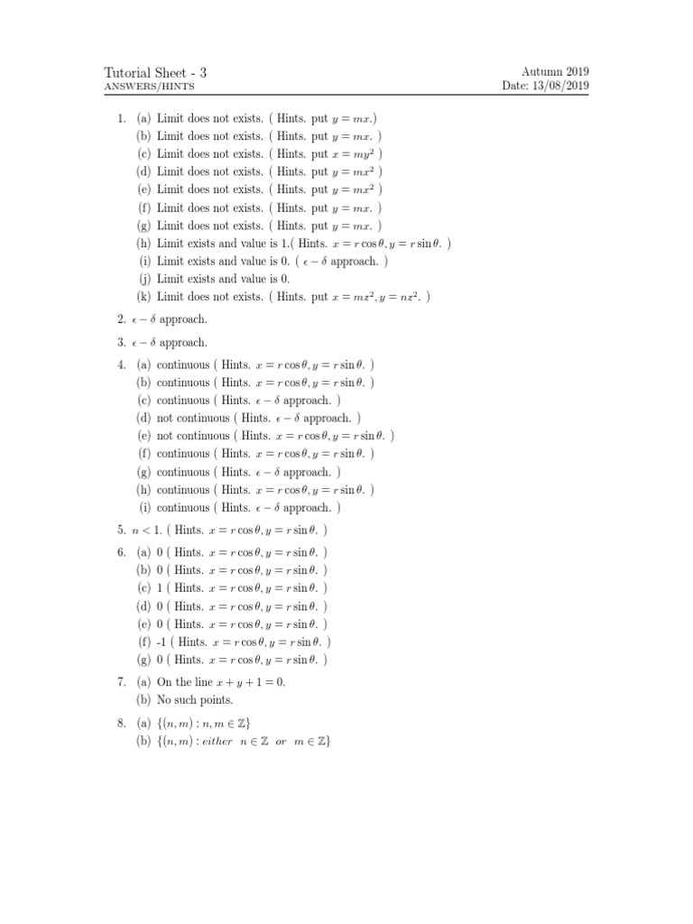 Calculus Limit & Continuity Guide | PDF | Teaching Mathematics
