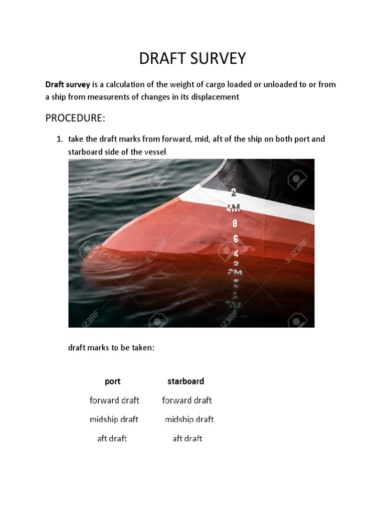 Draft Survey Calculation Procedure | PDF | Technology & Engineering