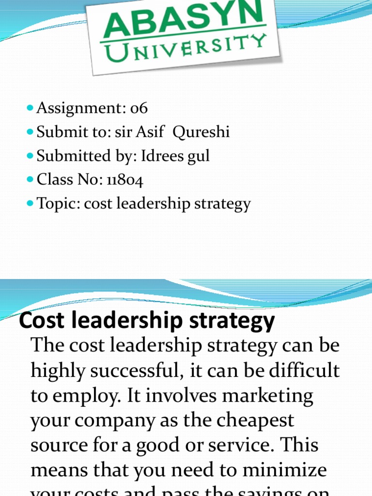 Cost Leadership Strategy Examples | PDF