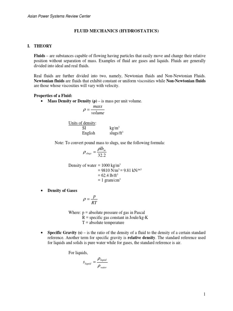 Fluid Mechanics (Hydrostatics) | PDF | Fluid Mechanics | Pressure