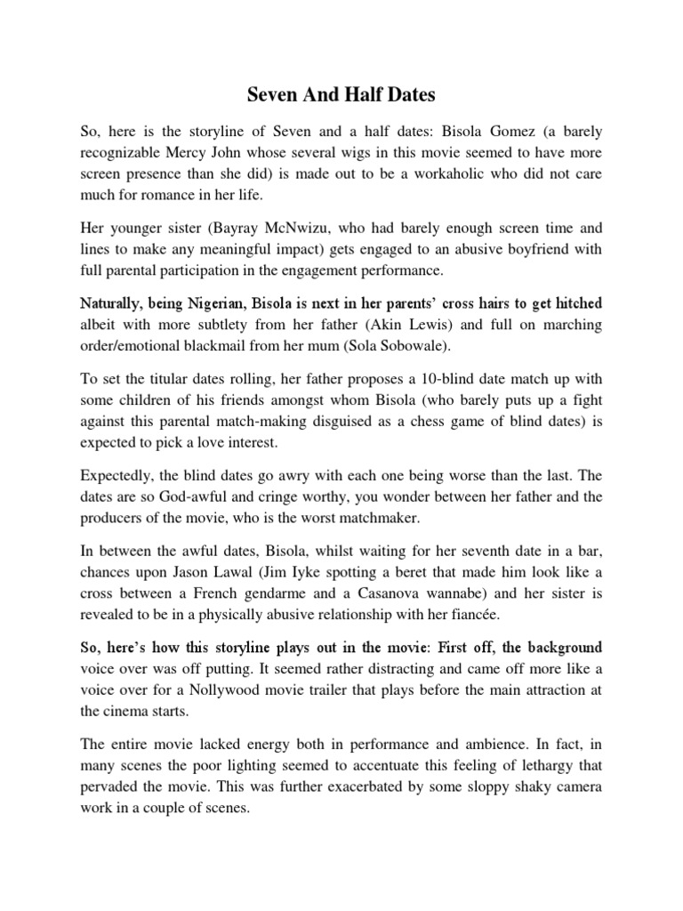 Seven and Half Dates | PDF