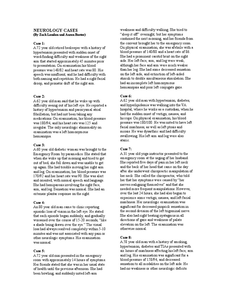 Neurological Cases: Insights into Diverse Neurological Presentations ...