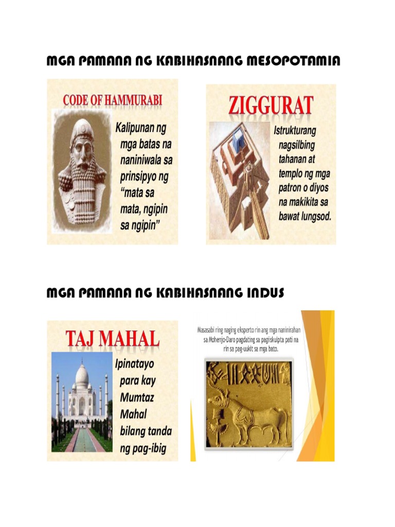 Mga Pamana NG Kabihasnang Mesopotamia | PDF