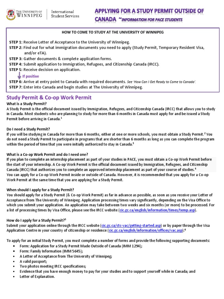 Applying For Study Permit and TRV Outside Canada Pace | PDF | Travel Visa | Immigration