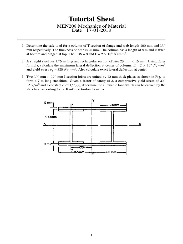 Mechanics of Materials Load Calculations | PDF | Teaching Methods ...