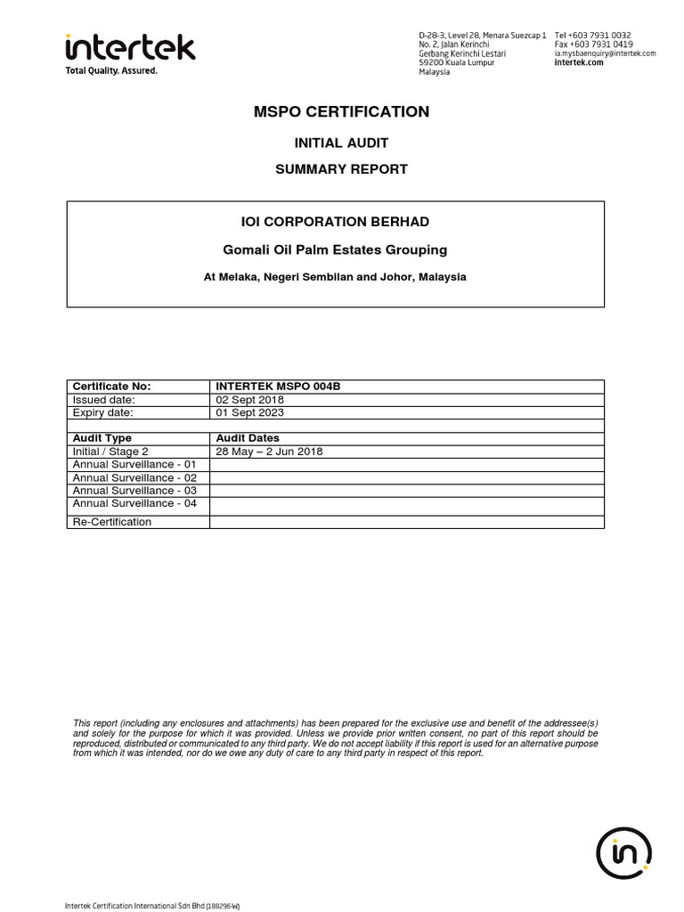 MSPO | PDF | Malaysia | Audit