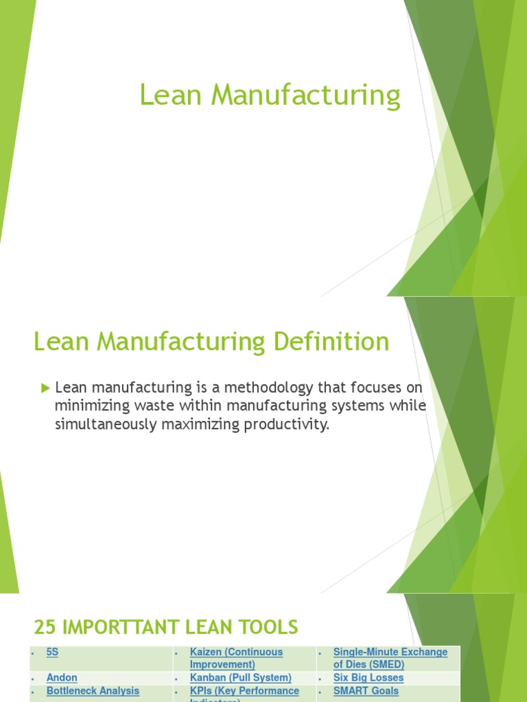 Essential Lean Manufacturing Tools Guide | PDF | Lean Manufacturing ...
