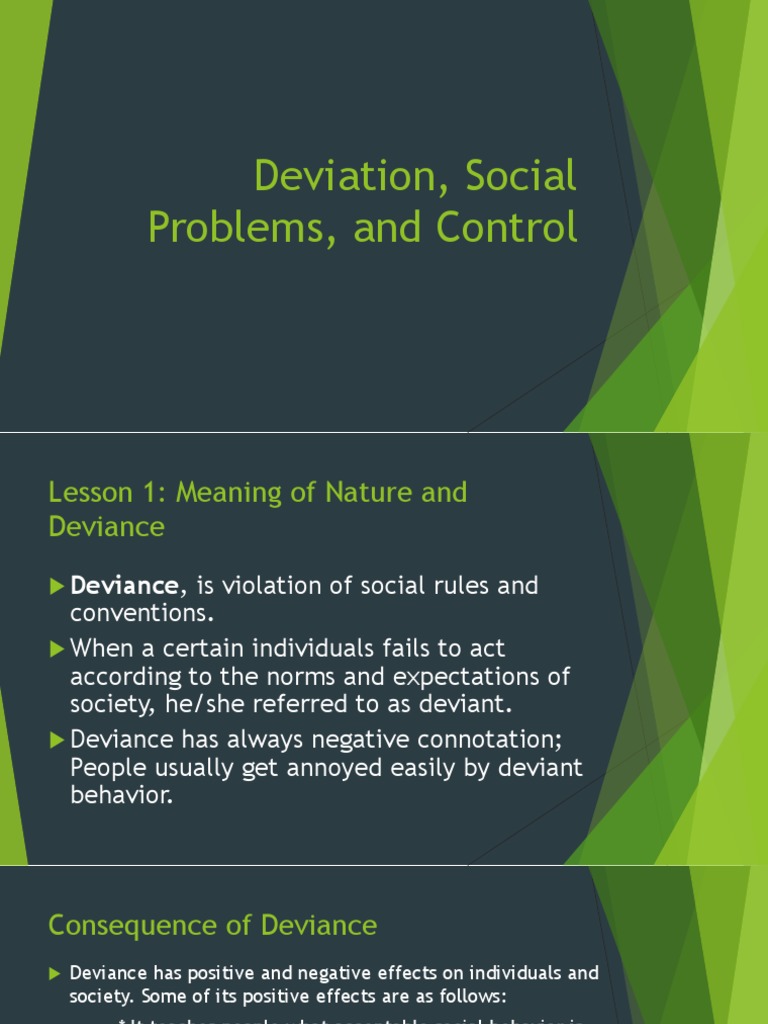 Deviation, Social Problems, and Control | PDF | Deviance (Sociology ...