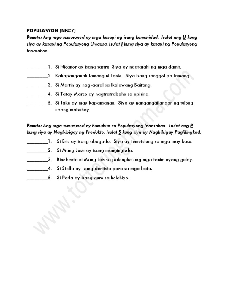 AP2 Populasyon at Pagtala Sa Graph PDF | PDF