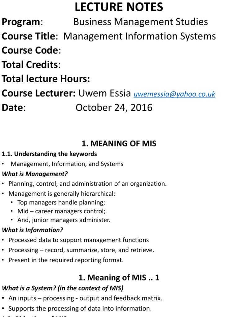 Understanding Management Information Systems | PDF | Management ...
