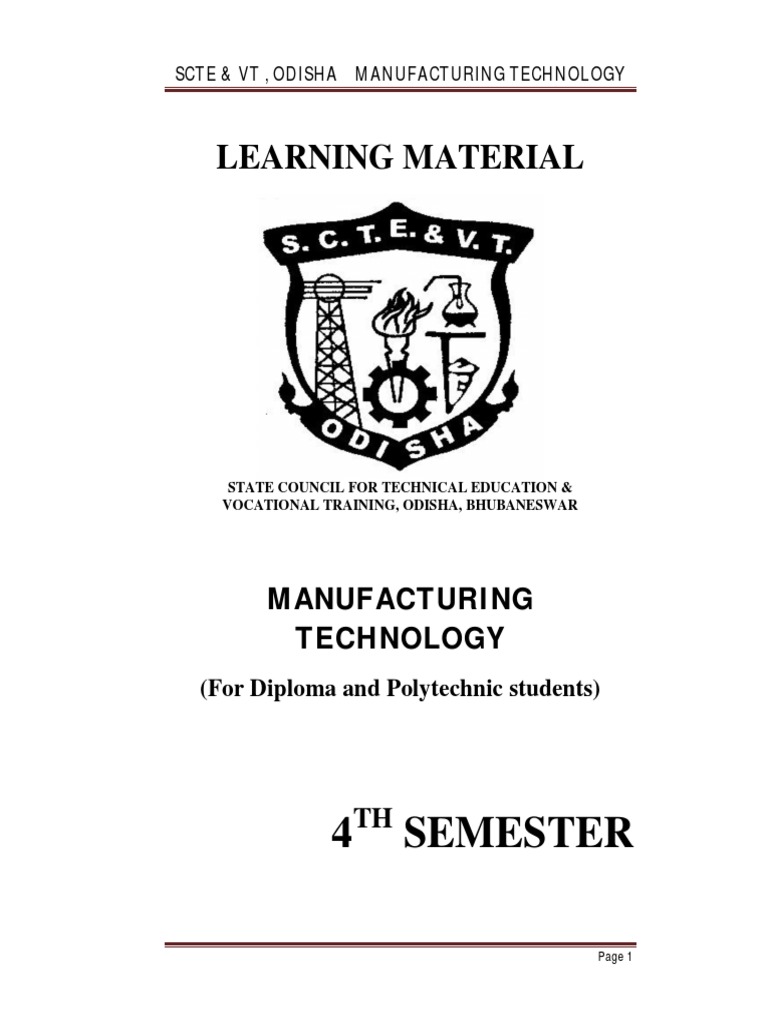 Manufacturing Technology | PDF | Machining | Steel