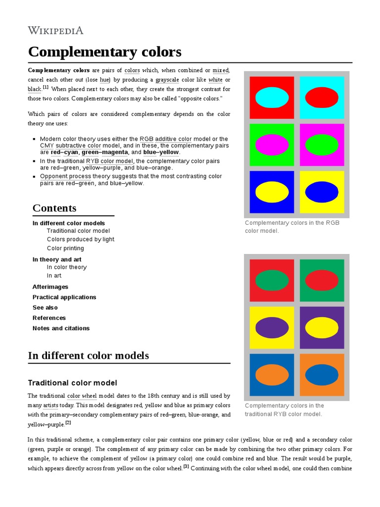 Complementary Colors | PDF | Magenta | Color