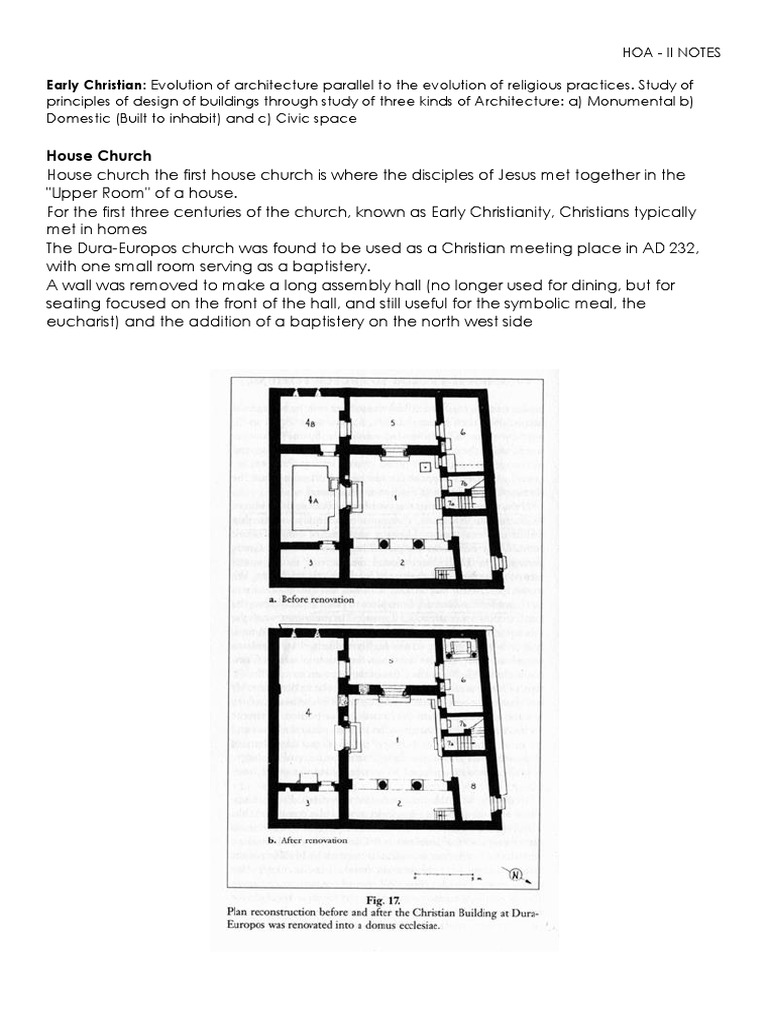 House Church: Early Christian | PDF | Aisle | Vault (Architecture)