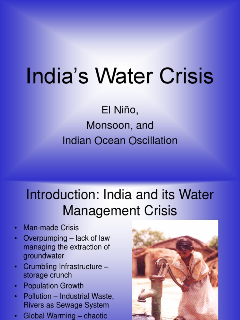 India's Water Crisis - Power Point | PDF