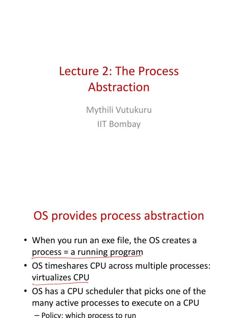 Operating Systems, Process Abstraction | PDF