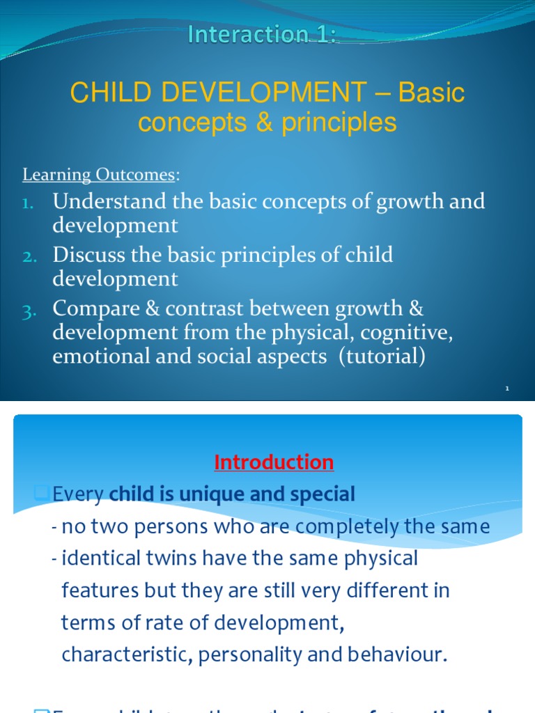 Child Development - Basic Concepts & Principles: Learning Outcomes ...