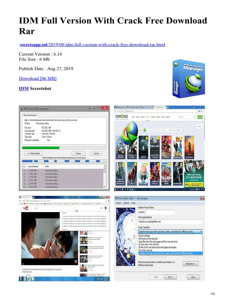 IDM Full Version With Crack Free Download Rar | PDF | Internet Explorer ...