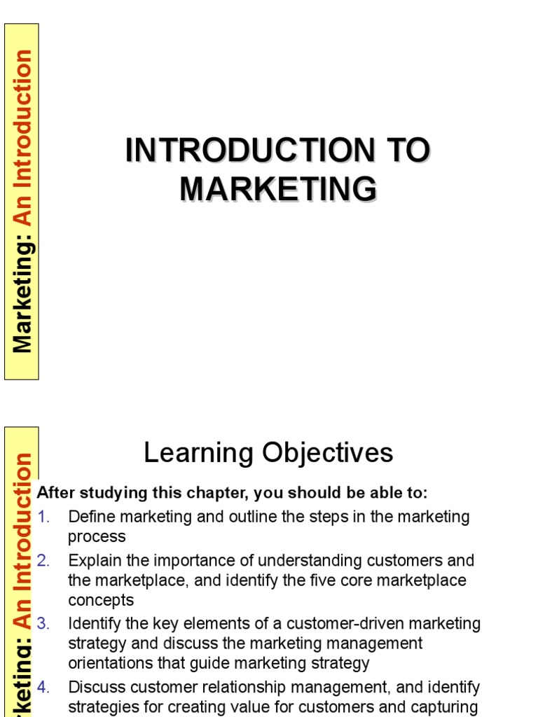 Introduction To Marketing | PDF | Marketing Communications | Marketing