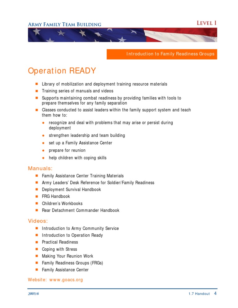 Operation READY: Army Family Team Building | PDF