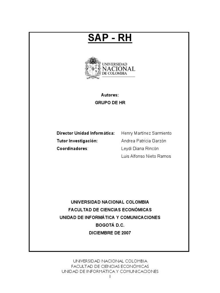 Manual Sap RH | PDF | Salario | Gestión de recursos humanos