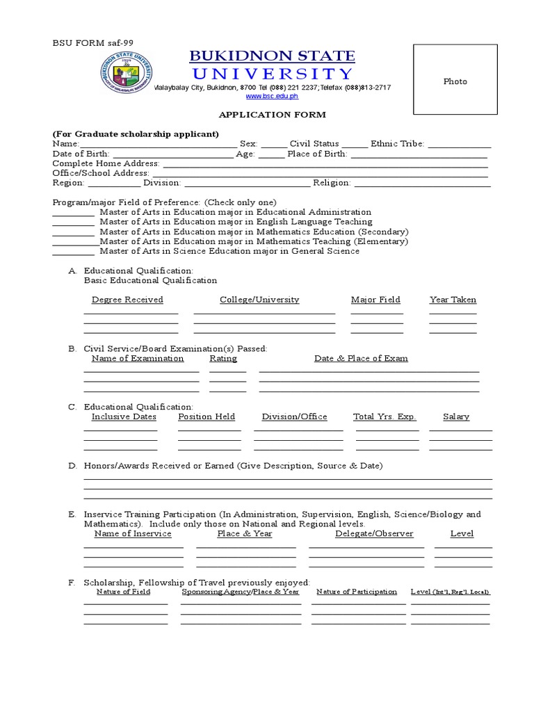 BUKsu Application | PDF | Master Of Arts | Behavior Modification