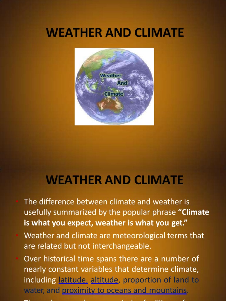 Weather and Climate - Elements of Climate | PDF | Weather | Climate