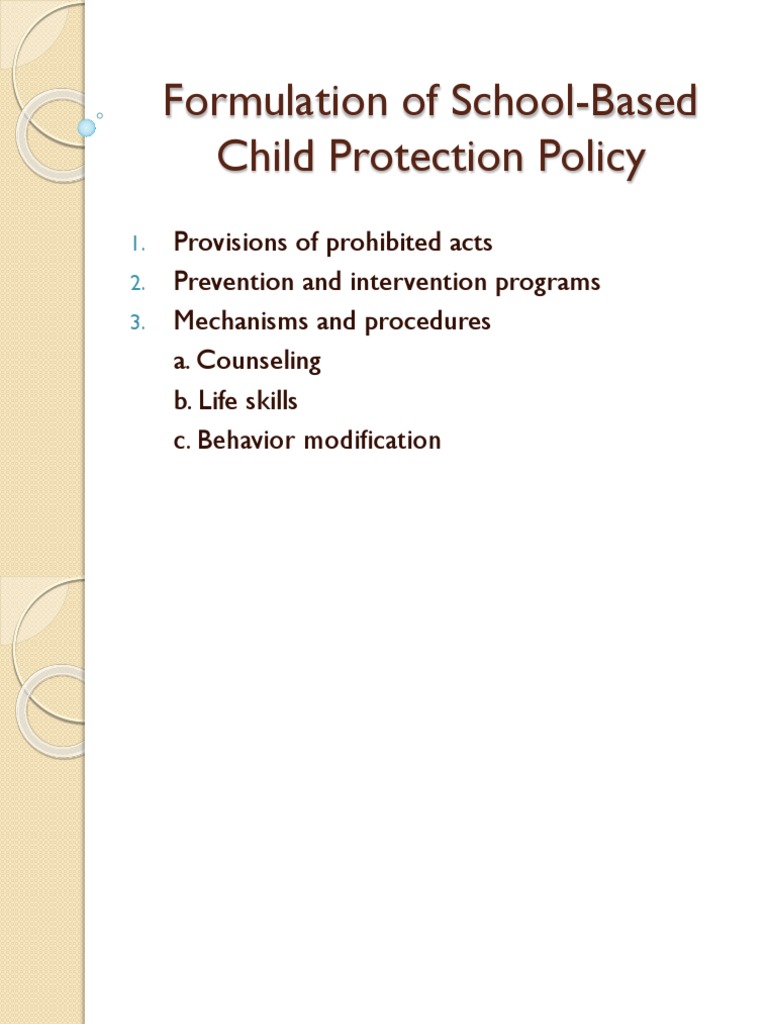 School-Based Child Protection Policy Guide | PDF | Career & Growth ...