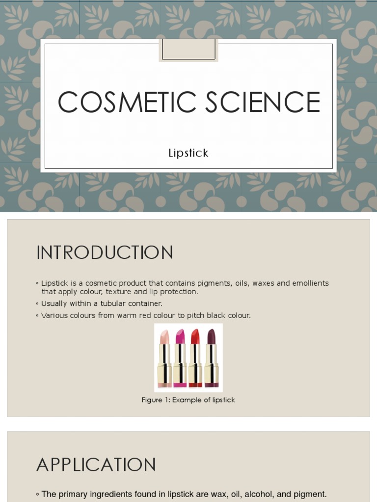 Lipstick | PDF | Wax | Chemical Substances