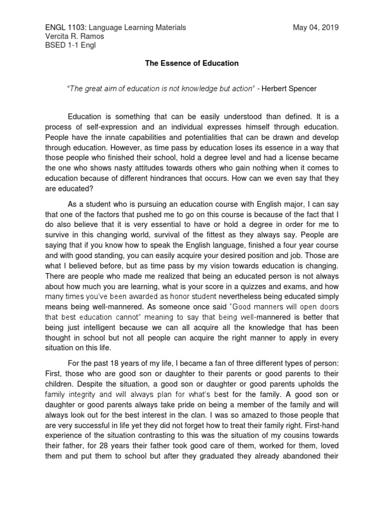 Critical Reflection Essay | PDF | Learning | Psychological Concepts