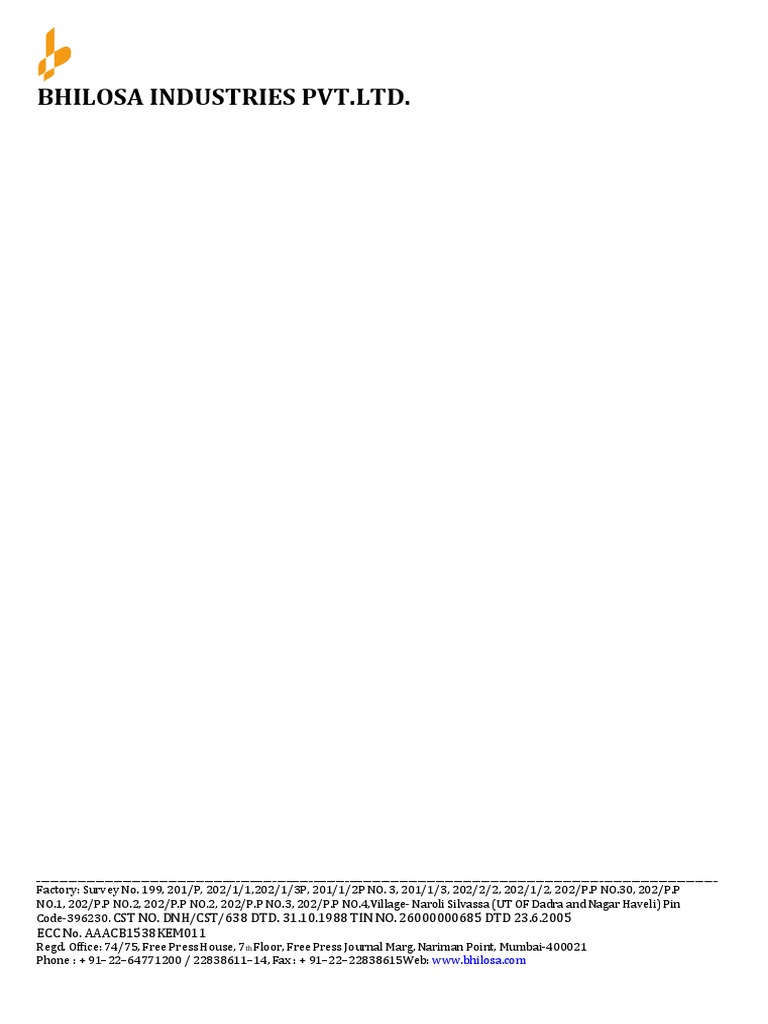 An overview of Bhilosa Industries Pvt. Ltd., including factory address ...